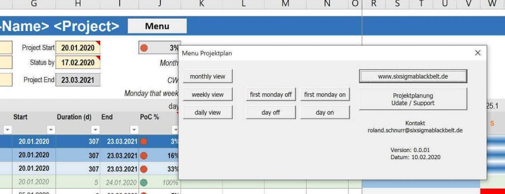 Projektplan Excel - kostenlose Vorlage zum downloaden