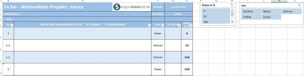 Projektplan Excel - kostenlose Vorlage zum downloaden